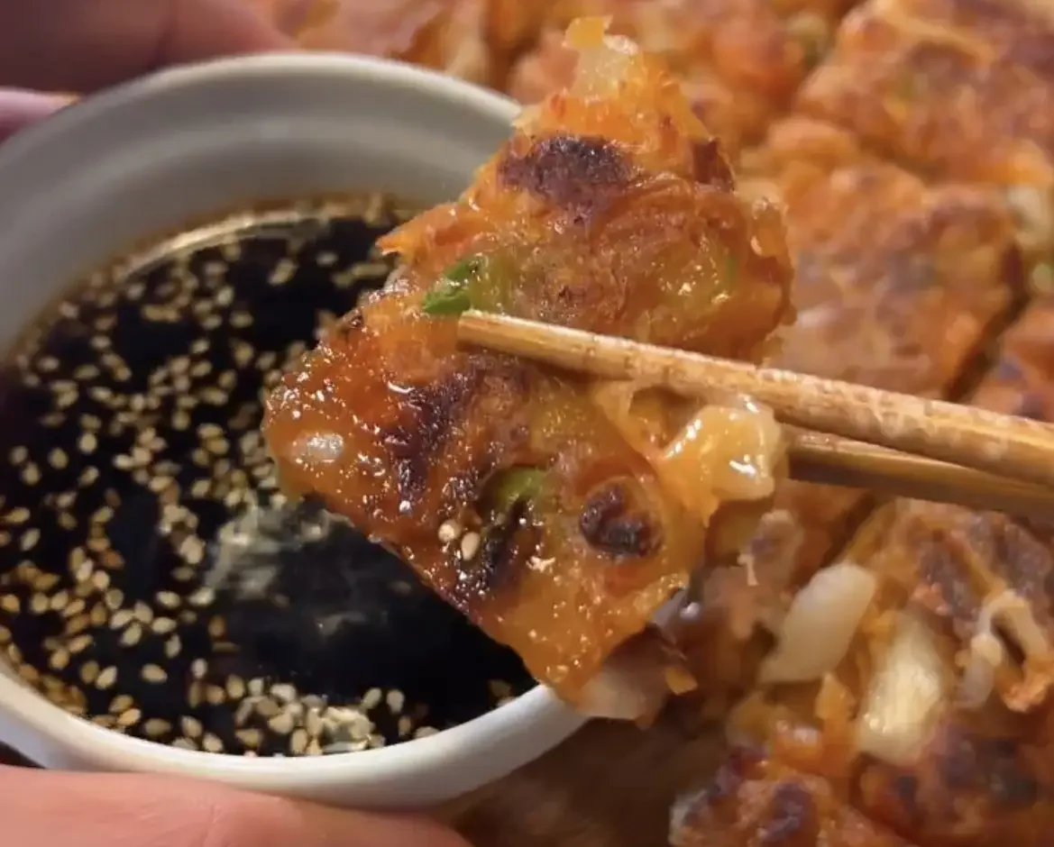 Vegan Kimchi Pancake (Kimchijeon) - A Spicy Korean Treat