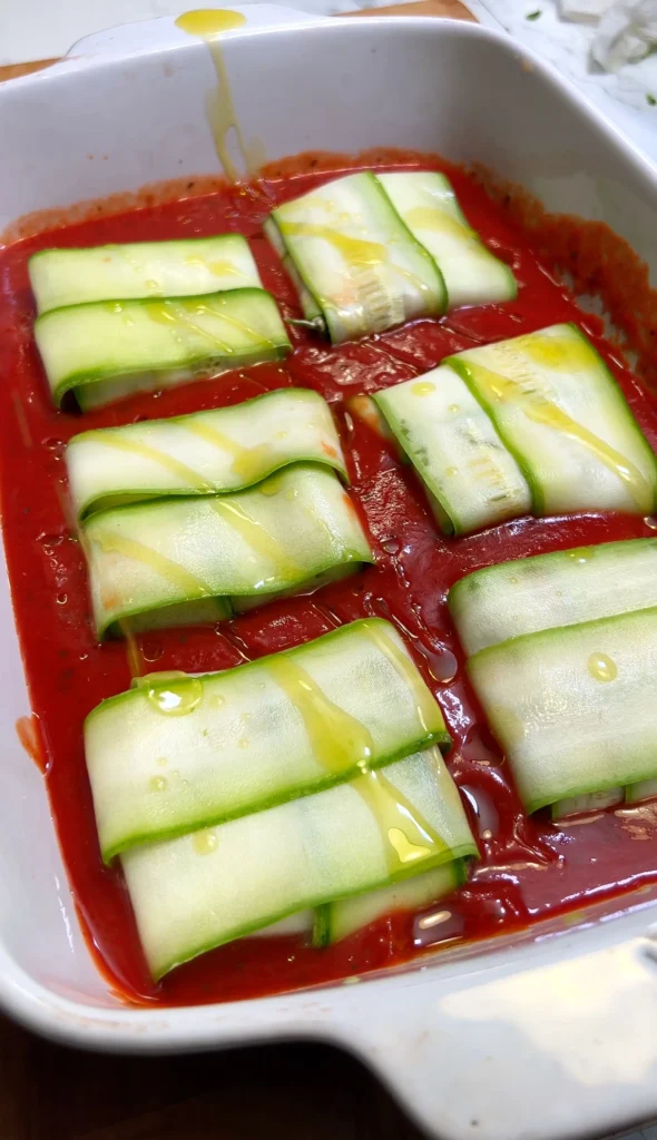 Vegan Zucchini Ravioli With Creamy Spinach Filling