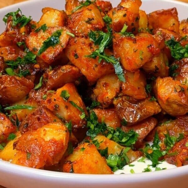 Baked Batata Harra (Spicy Lebanese Potatoes) – Vegan Recipe